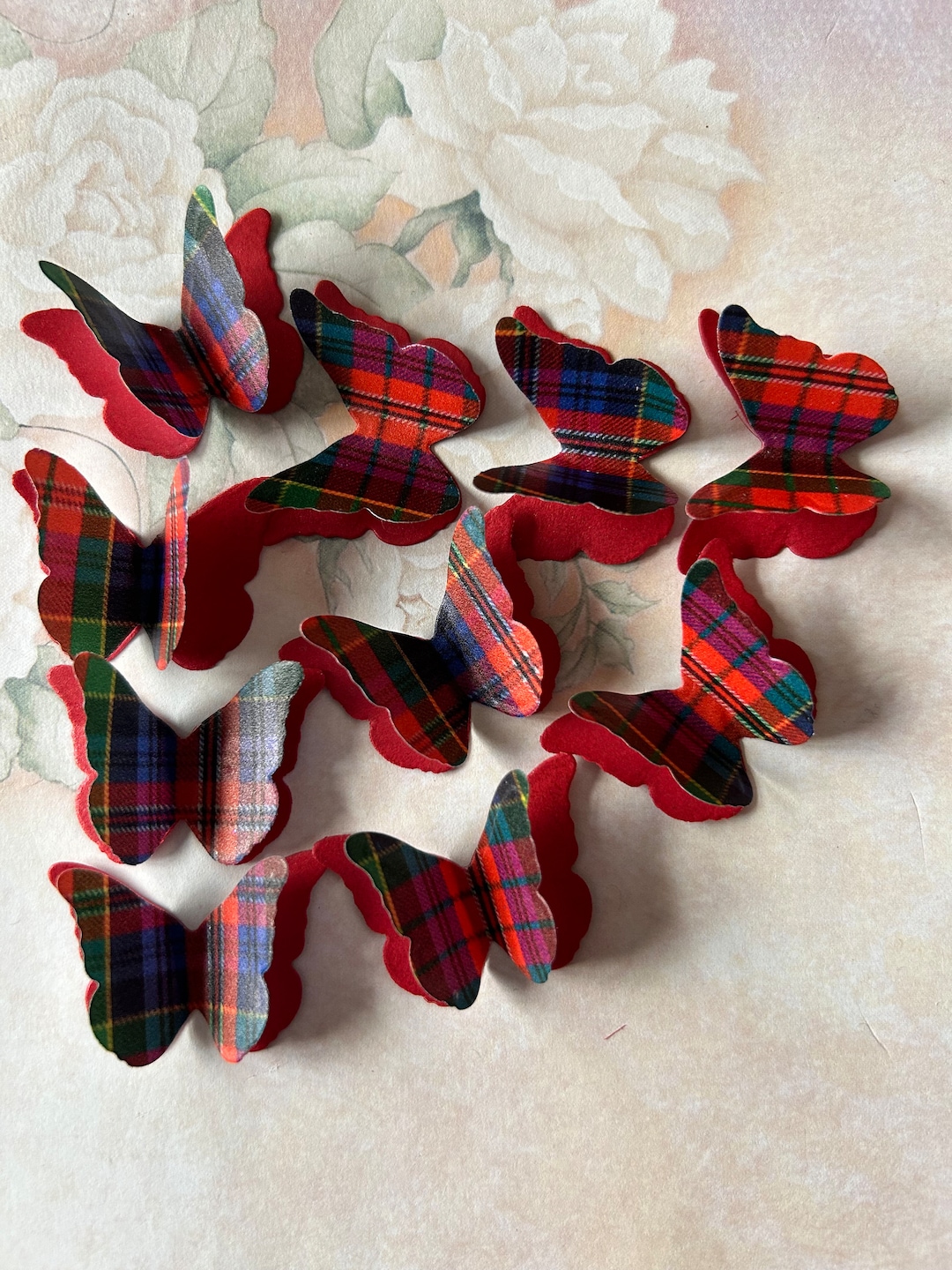 25 Macpherson Tartan 3D Butterfly Wedding Confetti Table Decoration ...