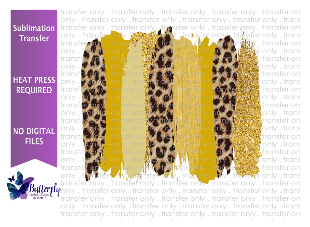 Sublimation Transfer Ready to Press Gold Mustard Yellow Brush Strokes ...