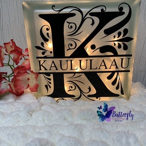 Decorative Glass Block- Initial With Name-lighted Glass Block - Etsy