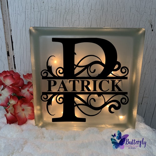 Decorative Glass Block Initial With Name-lighted Glass Block | Etsy