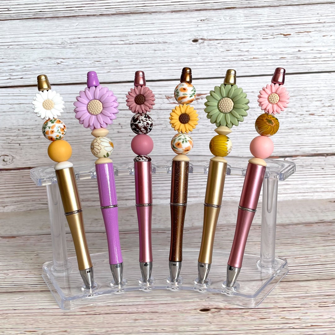 Flower Beaded Pen, Flower Pen, Flower Pens, Boho Flower Pen, Pen, Pens ...