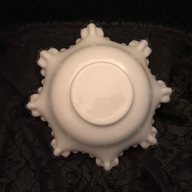 Vintage Fenton Pink With Silver Crest Bowl Ruffled Edge - Etsy