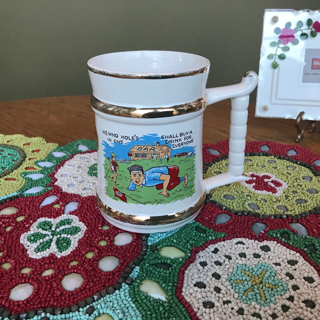 Vintage 70s Golfing Beer Mug Stein Tankard, Prince William Ware England ...