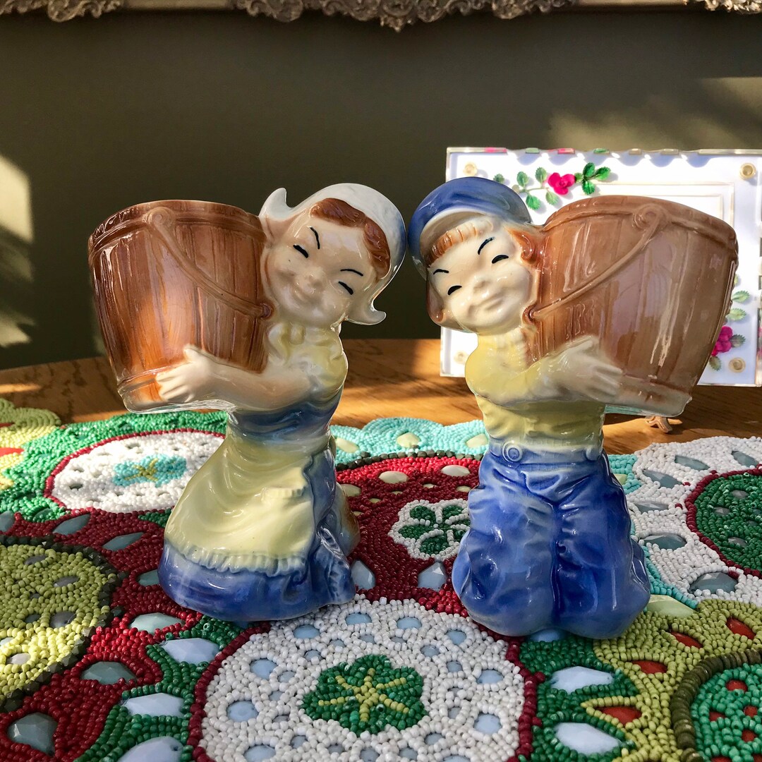1940s Royal Copley Art Pottery, Dutch Boy and Girl Blue and Yellow ...