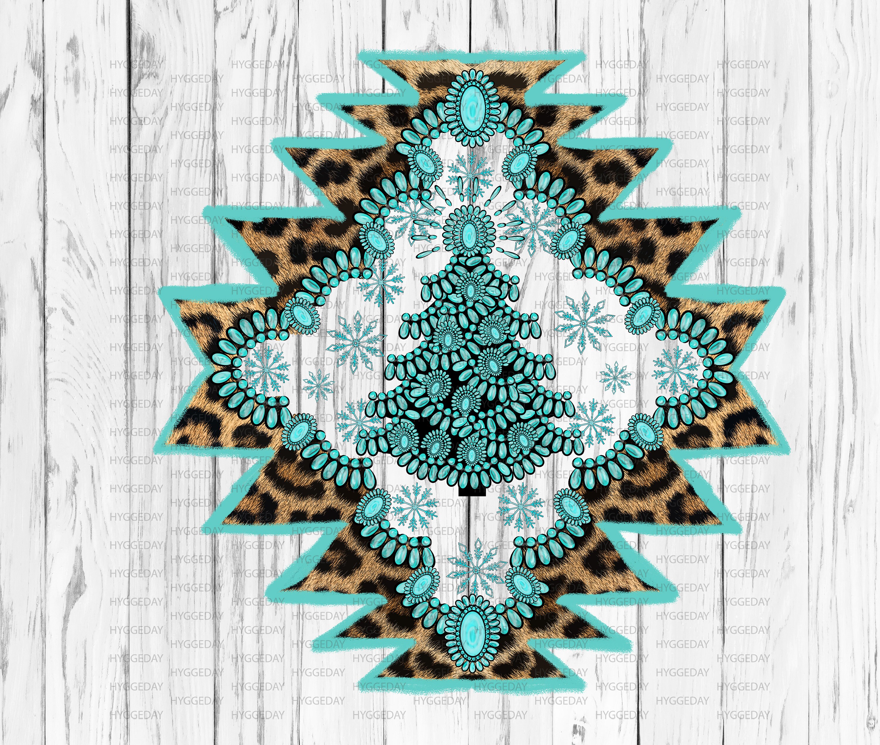 Aztec Turquoise Christmas Tree PNG Sublimation Download - Etsy