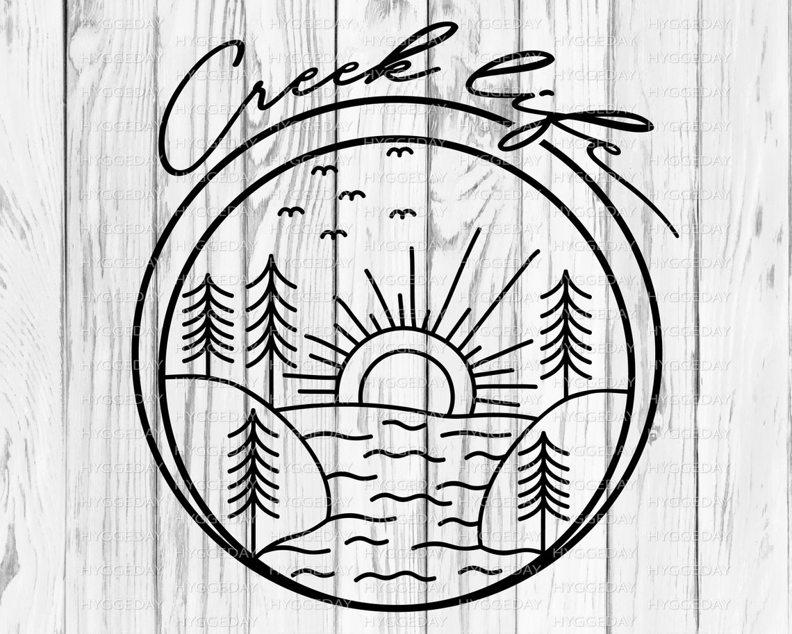 Creek Life SVG DXF PNG Vacation Boho Hand Drawn Doodle - Etsy