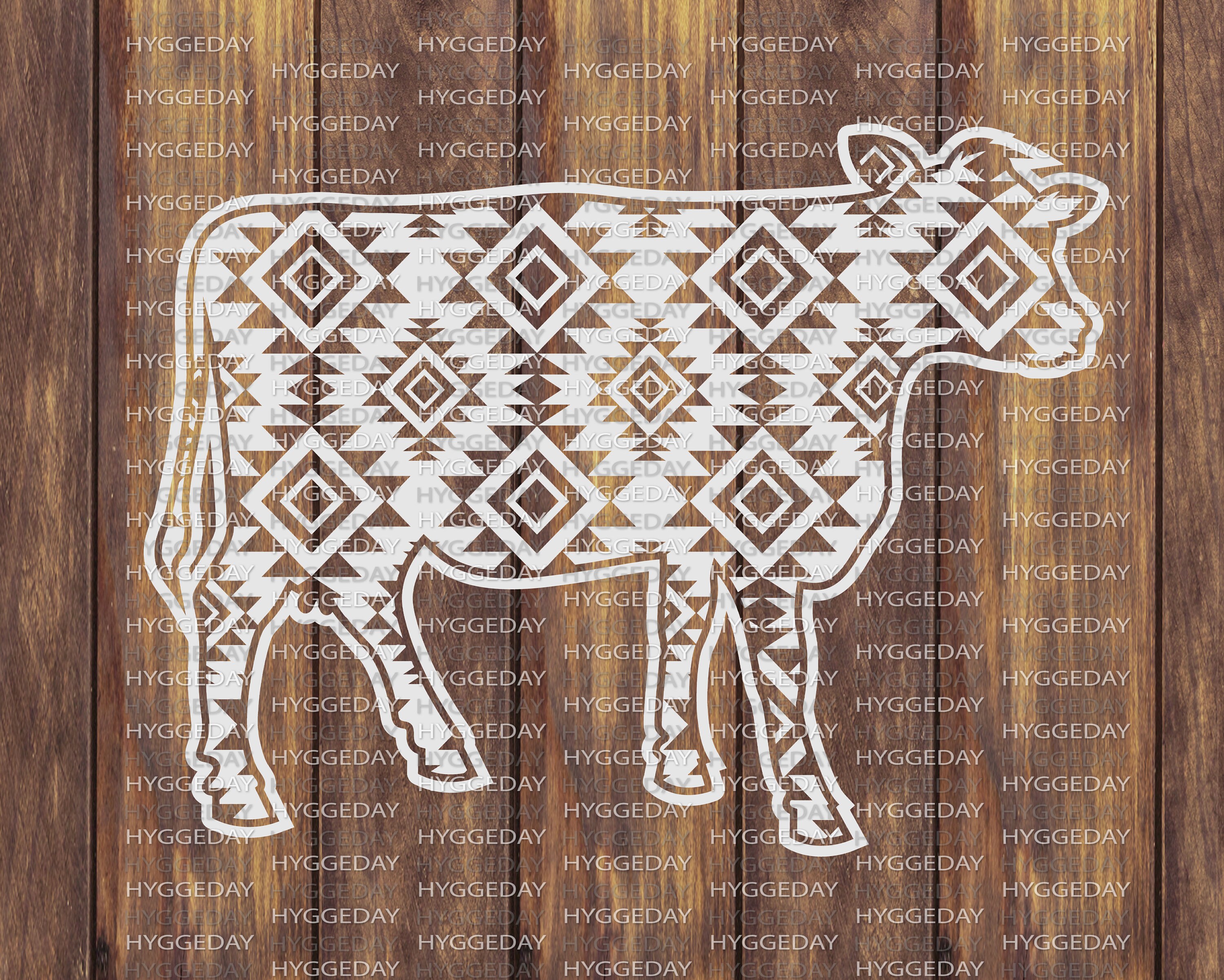 Aztec Cow Svg Dxf PNG country show time stock show | Etsy