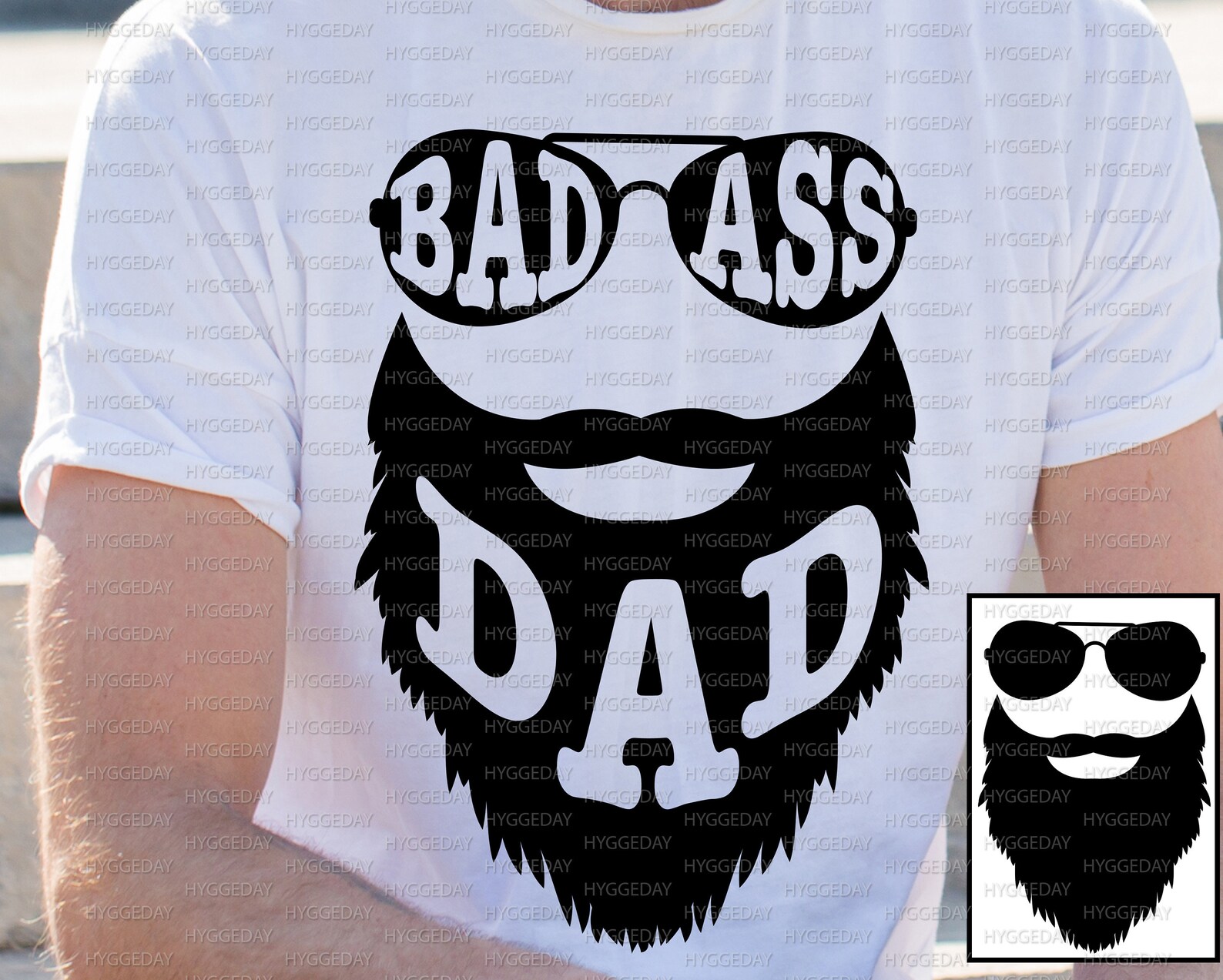 2 Designs / Badass Dad Svg Dxf Png Father's Day Beard | Etsy