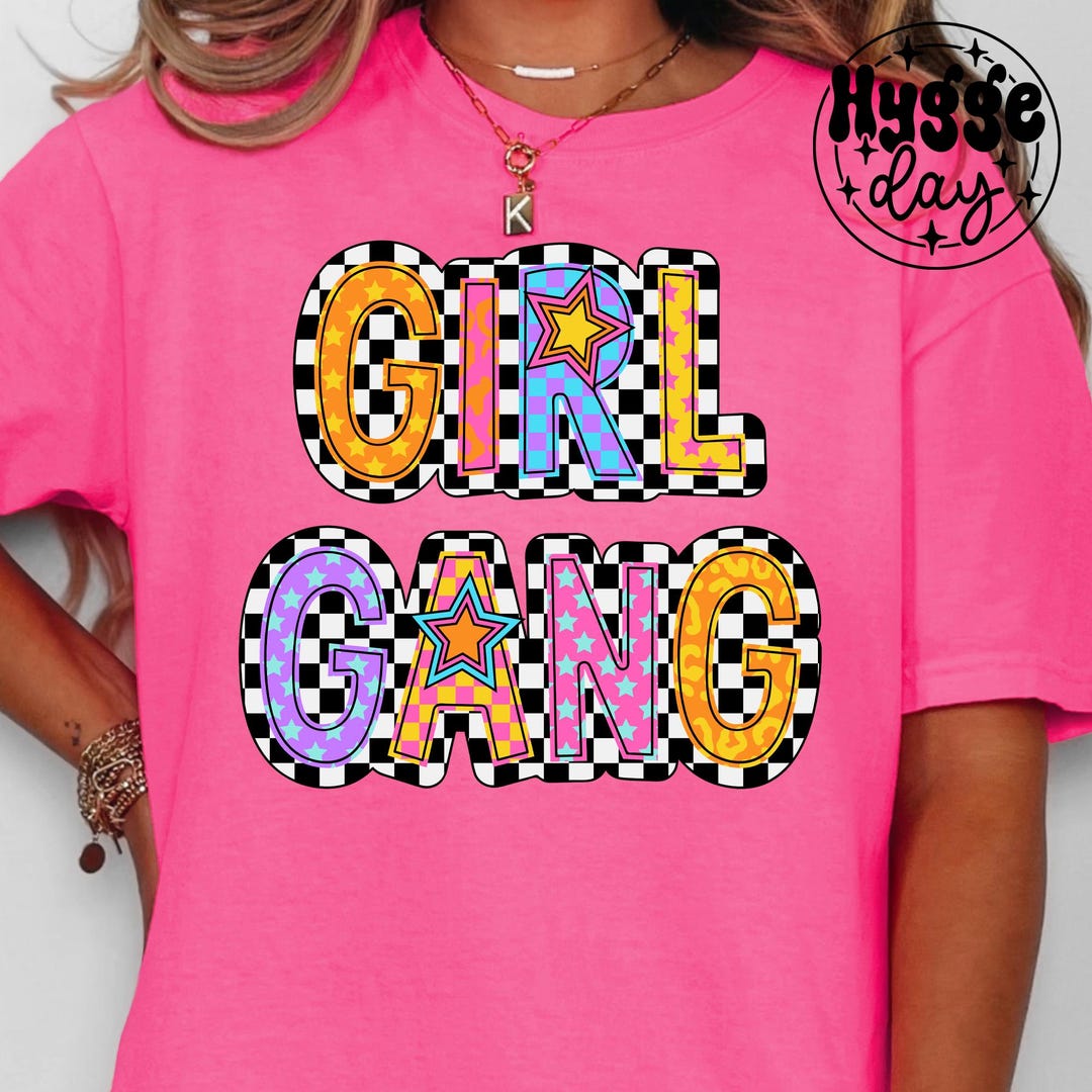 Girl Gang PNG, Digital Download, Dalmatian, Girly Teen Girls Checkered ...
