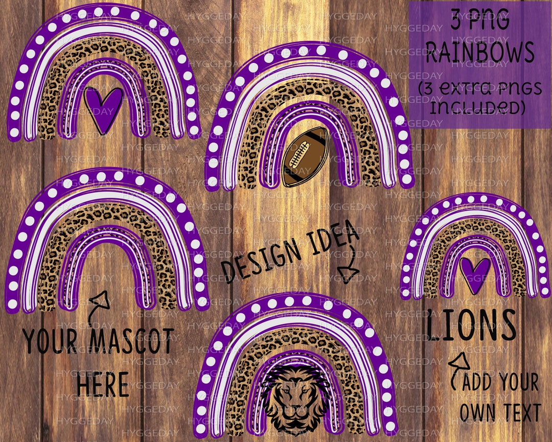 School Spirit Rainbows PNG, Sublimation Download, Team Colors, Game Day ...