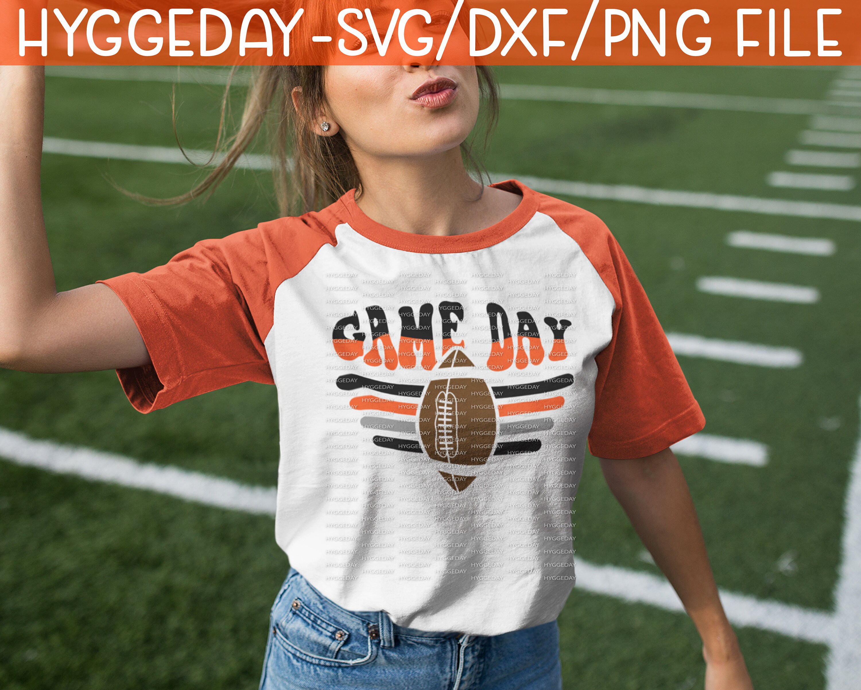 Game Day Football SVG DXF PNG School Team Spirit Orange - Etsy