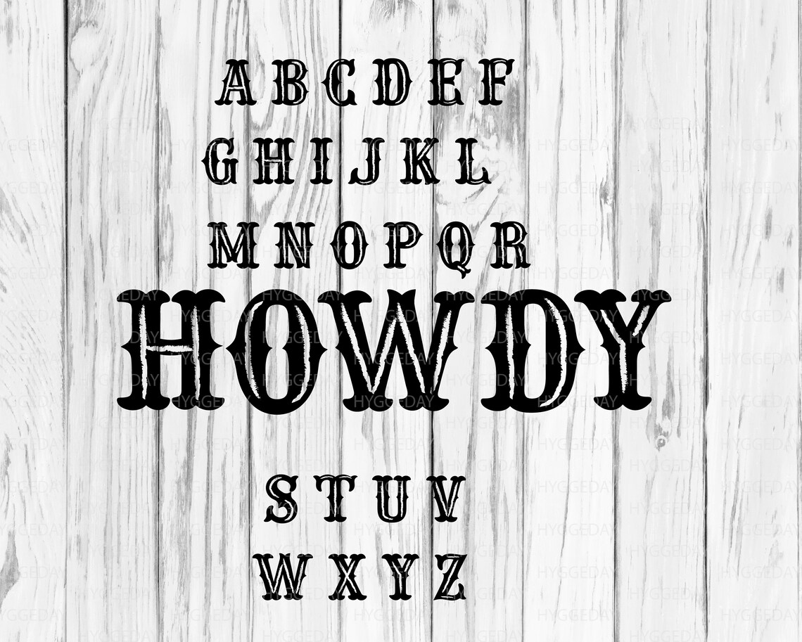 Distressed Western Letters Svg/dxf/png Country Alphabet - Etsy