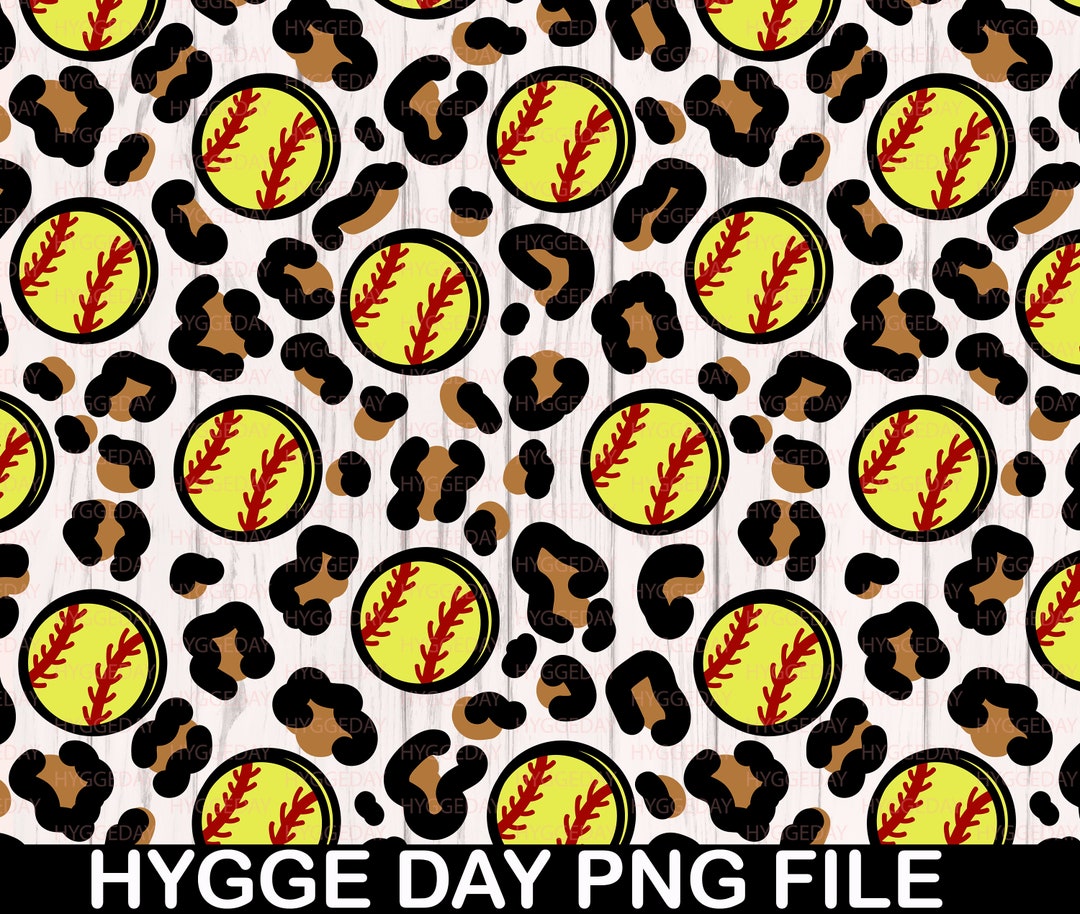 Seamless Softball Leopard Png, Sublimate Download, Digital Paper ...