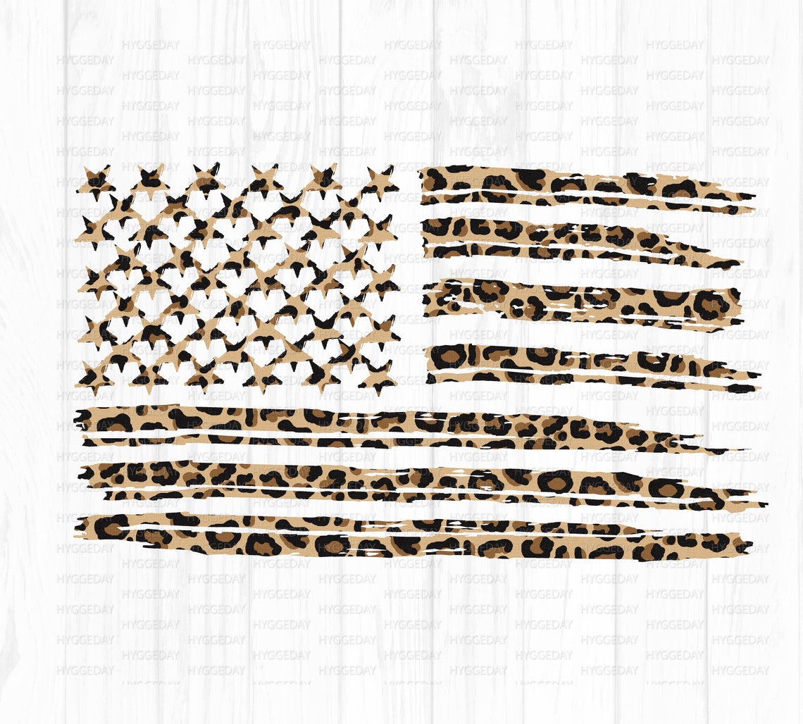 Leopard American Flag Png 4th of July Sublimate Cheetah - Etsy