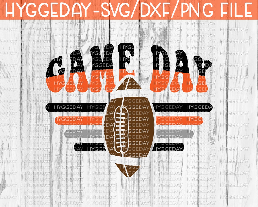 Game Day Football SVG DXF PNG, School, Team Spirit, Orange, Black, Grey ...
