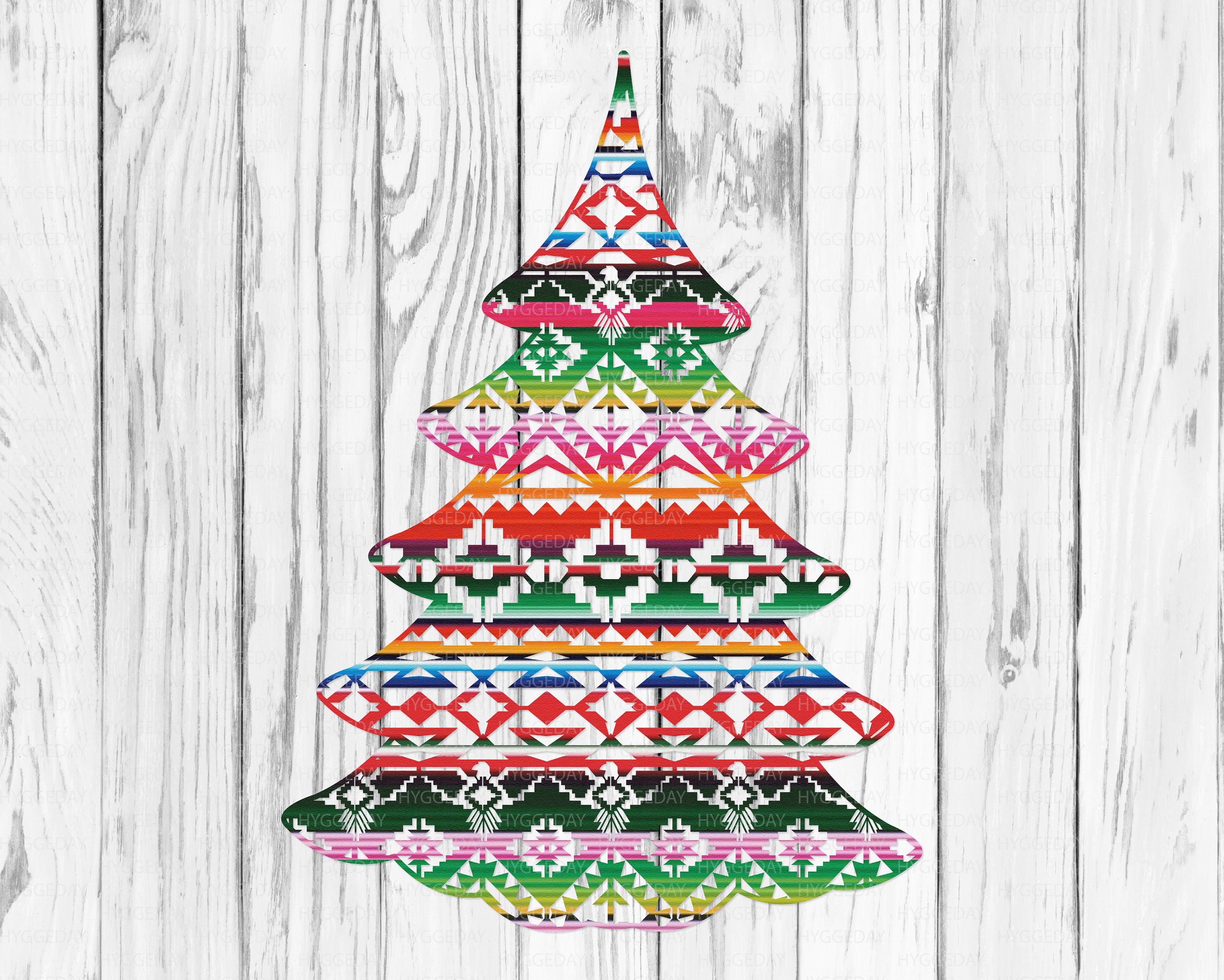 Aztec Christmas Tree PNG Sublimation PNG serape summer | Etsy