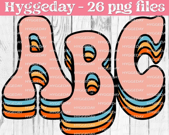 Paper, Party & Kids Embellishments Printable Hippy Alphabet Instant ...