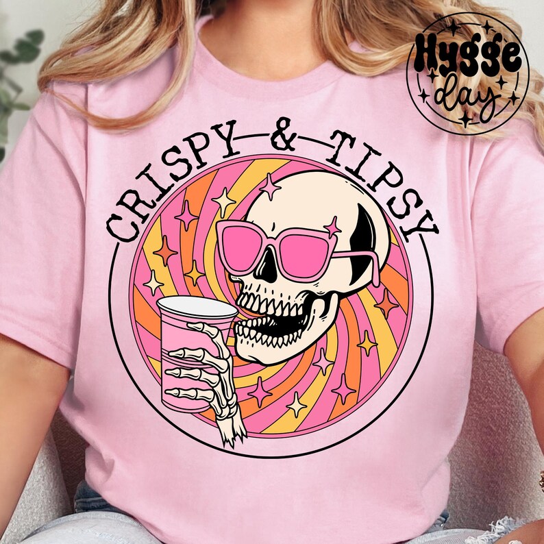 Crispy & Tipsy Skeleton Skull PNG: Summer Girl's Trip (digital Download ...