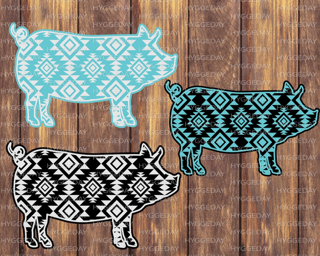 Aztec Pig Svg Dxf PNG, Country, Show Time, Stock Show, Western, Farm ...