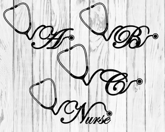 Stethoscope Alphabet Svg Dxf Png Nurse Letters Nurse Life | Etsy