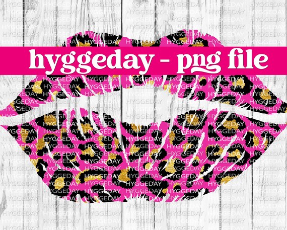 Pink Leopard Lips PNG Sublimate Download Cheetah Love - Etsy