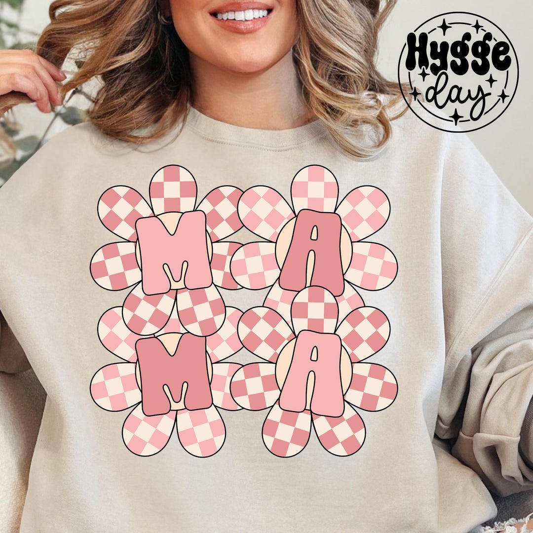 Checker Mama PNG, Digital Download, Softball, Flowers, Floral, Mother's ...