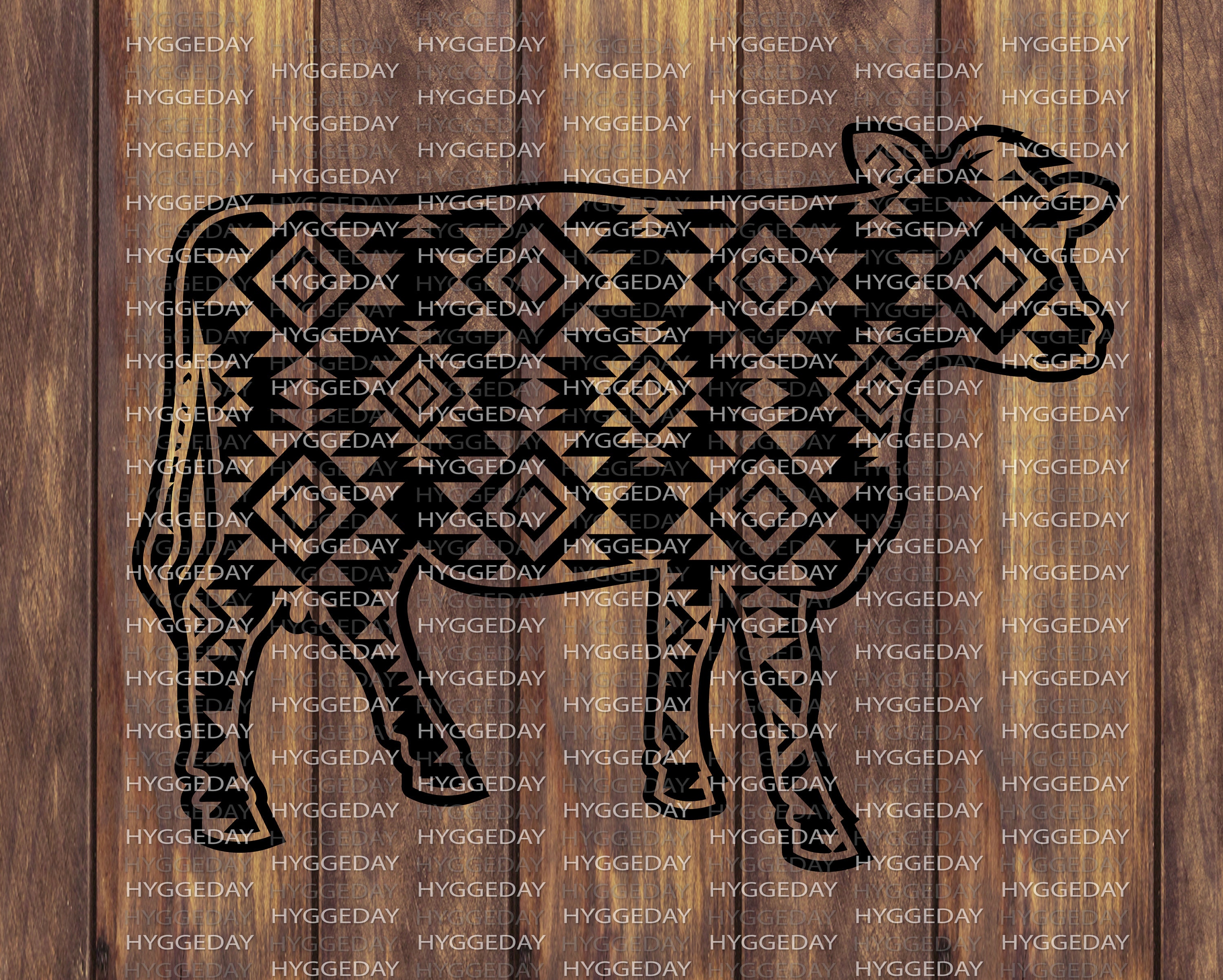 Aztec Cow Svg Dxf PNG country show time stock show | Etsy