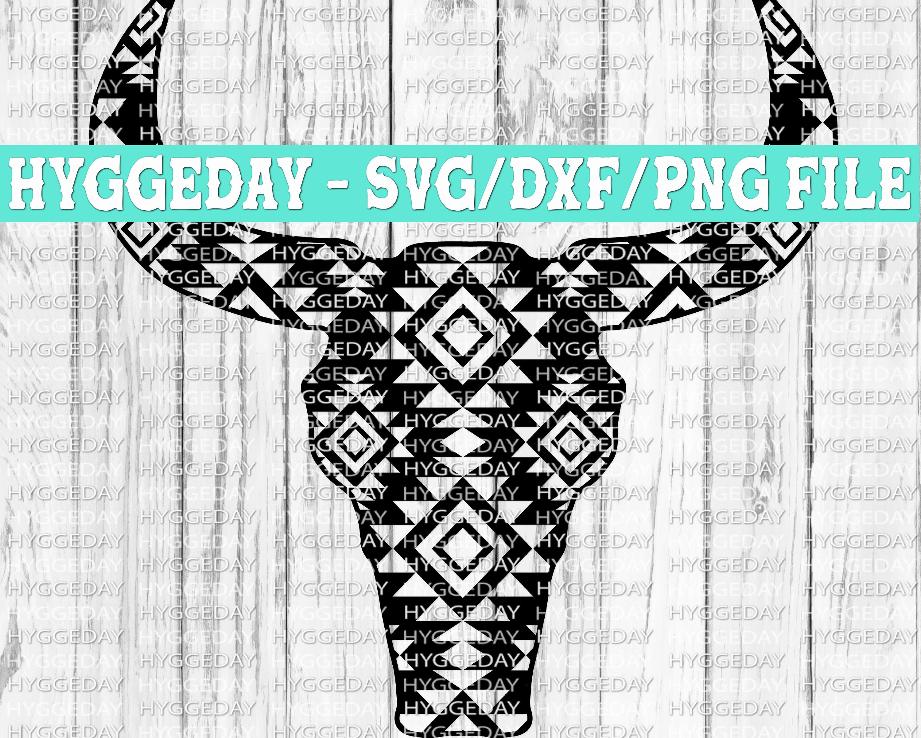 Cráneo de vaca azteca Svg Dxf Png boho tribal patrón país - Etsy España