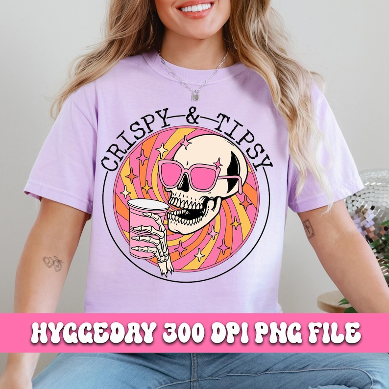 Crispy & Tipsy Skeleton Skull PNG: Summer Girl's Trip (digital Download ...