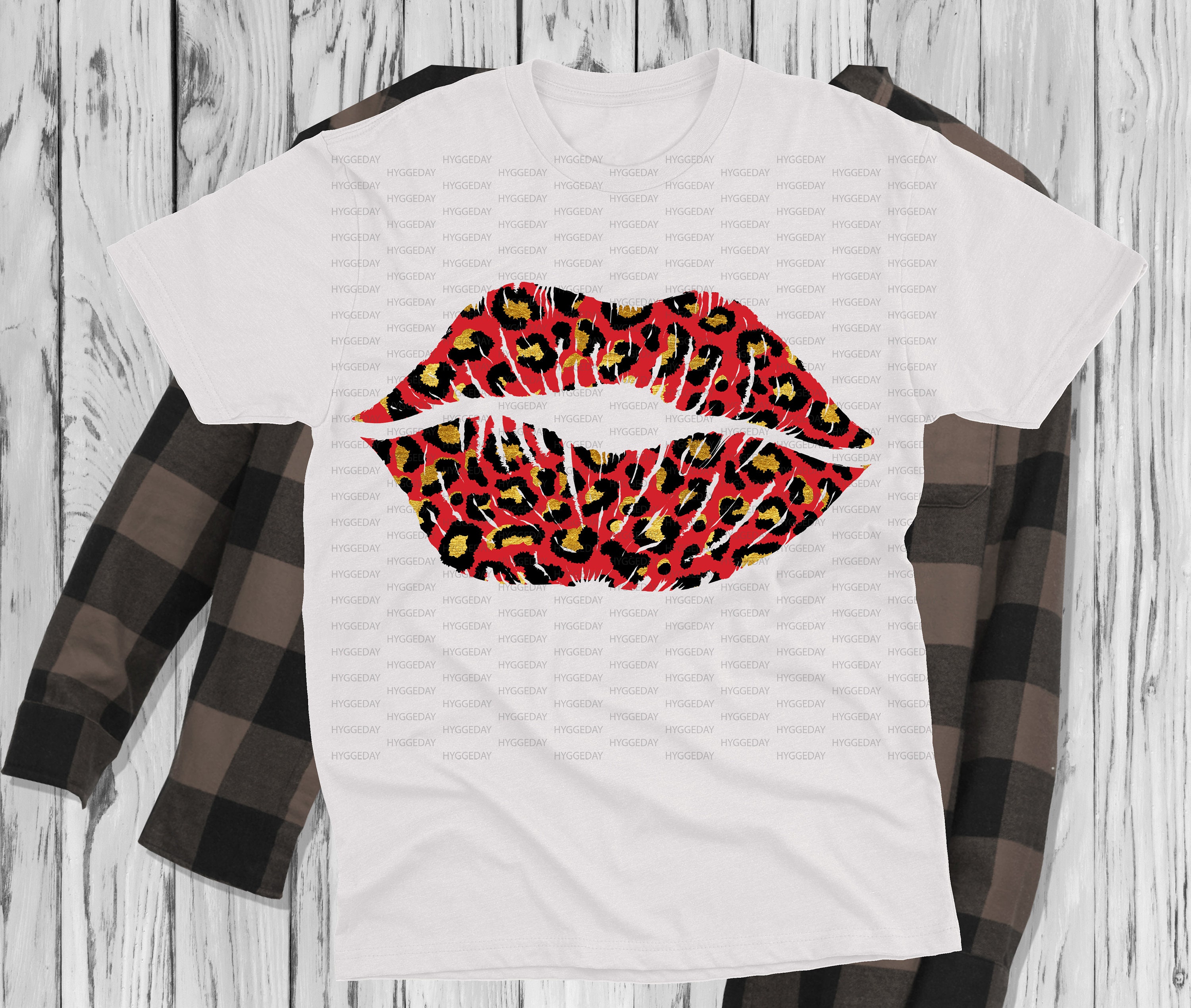 Red Leopard Lips PNG Sublimate Download Digital Cheetah | Etsy