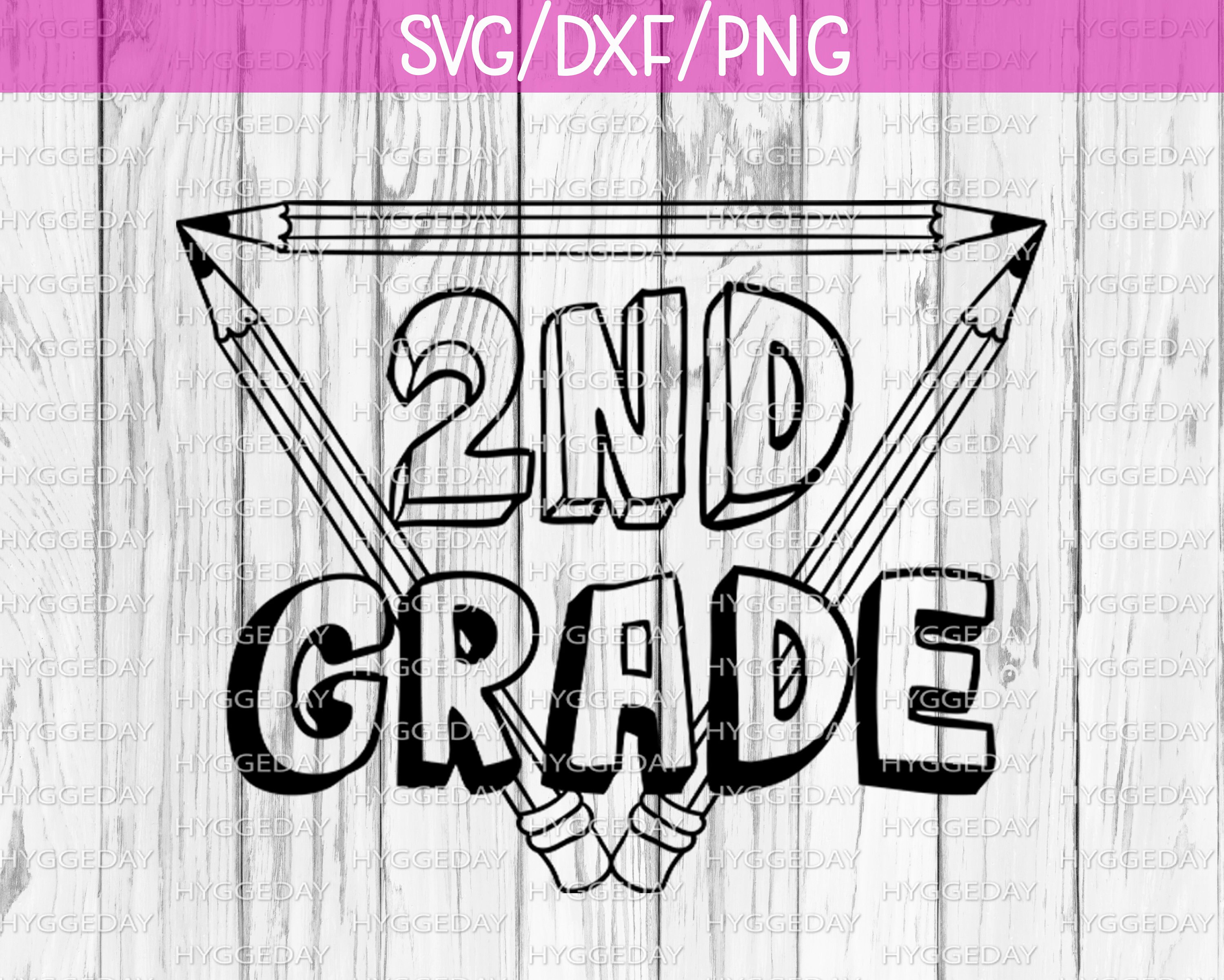 2nd Grade Svg Dxf PNG Color In Back to School School | Etsy