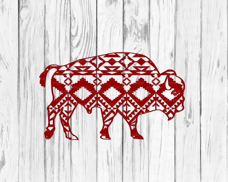 Aztec buffalo Svg Dxf PNG Country svg tribal boho | Etsy
