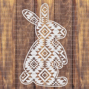 Aztec Bunny SVG DXF PNG, Cut File, Bunny, Rabbit, Easter, Hippity Hop ...