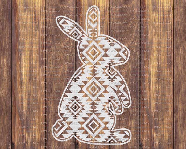 Aztec Bunny SVG DXF PNG Cut File Bunny Rabbit Easter - Etsy