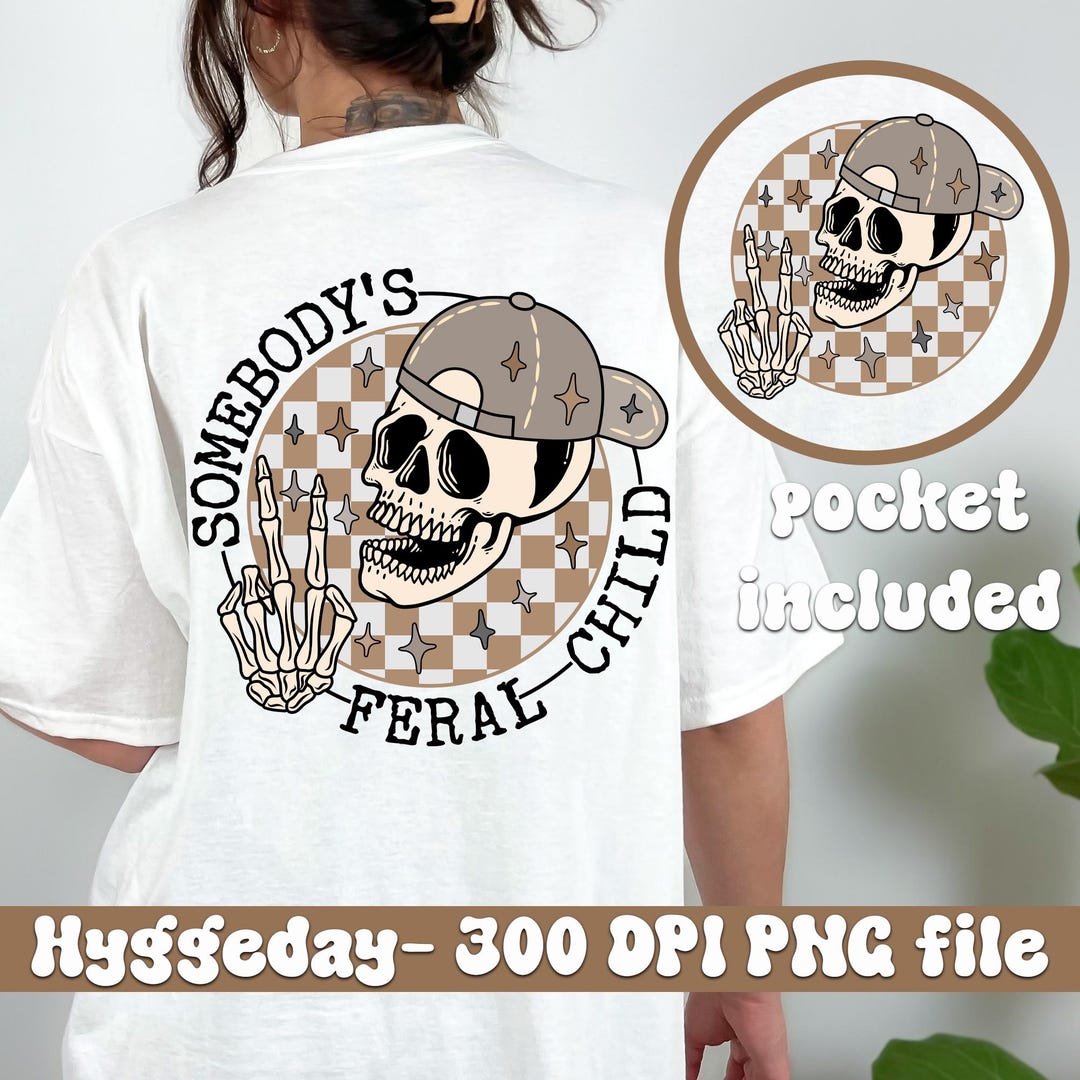 Feral Child Skull PNG: Checkered Ball Cap Design (digital Download) - Etsy