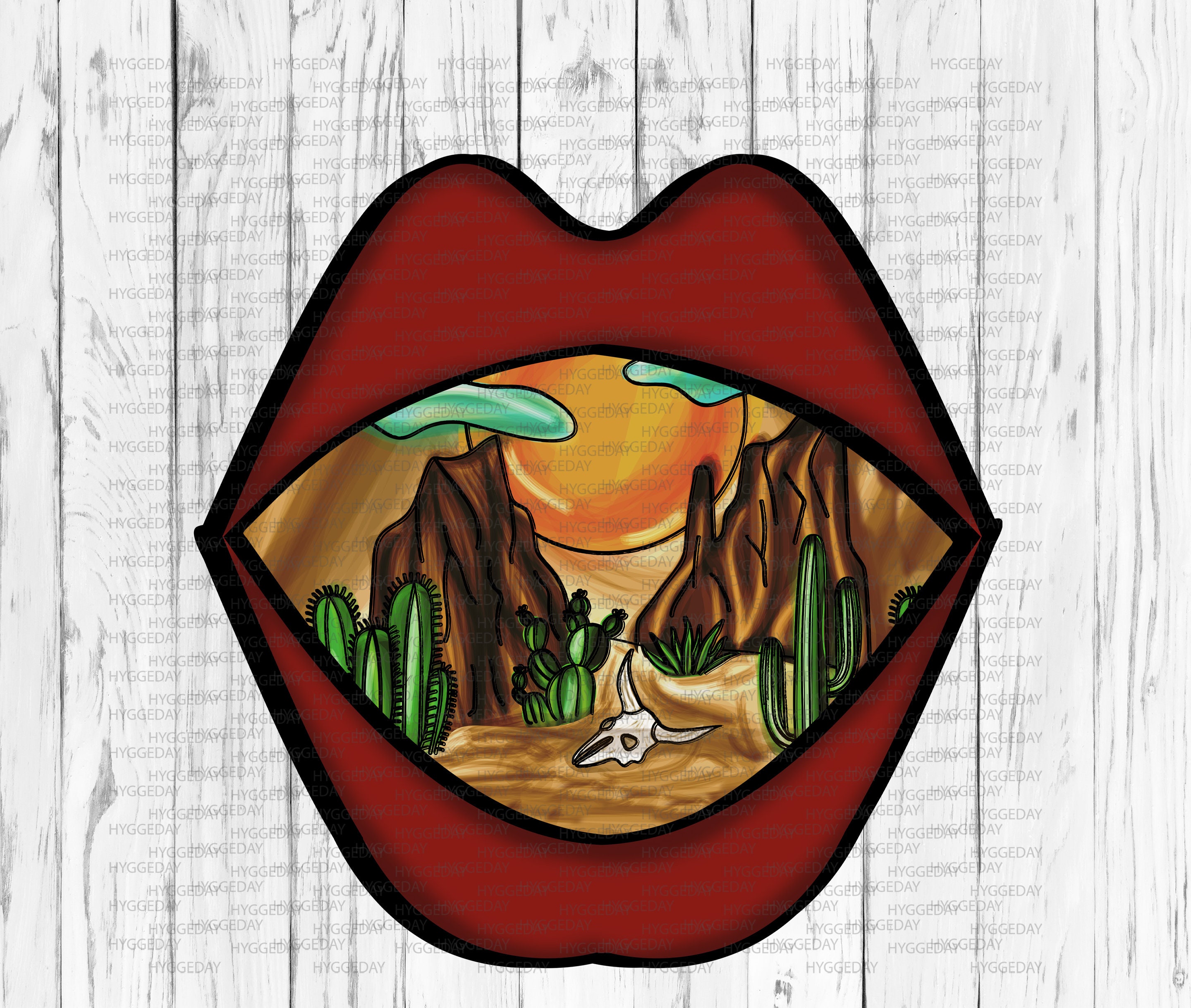 Desert Mouth PNG Sublimate Download western country lips | Etsy