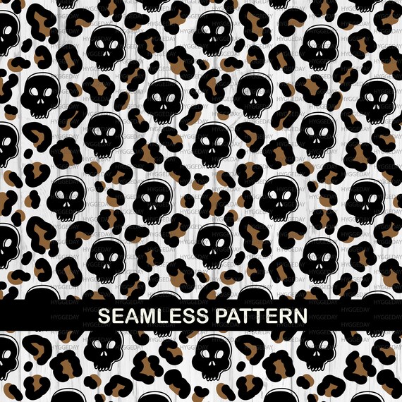 Seamless Skull Leopard Png Sublimate Download Digital Paper | Etsy