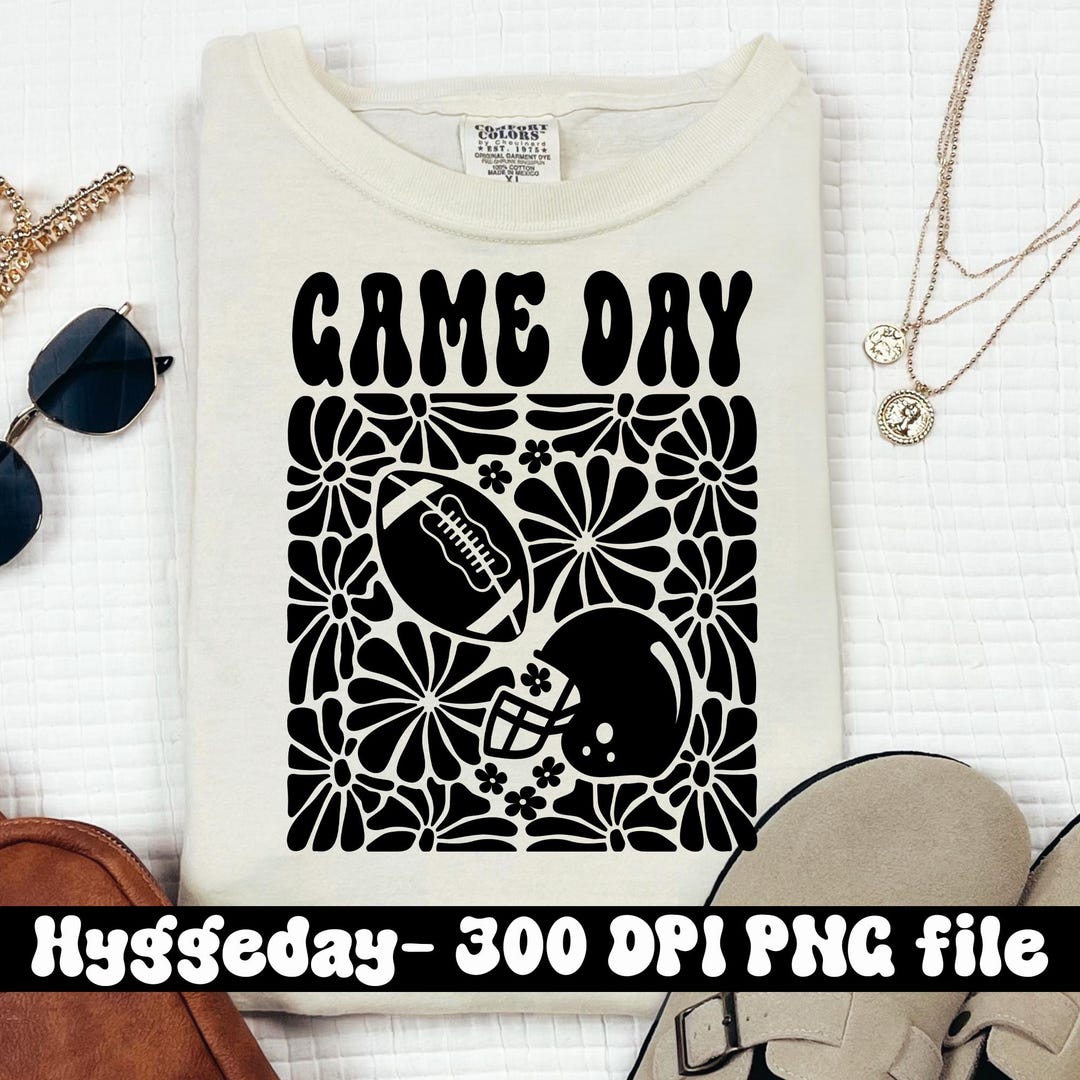 Boho Flower Football PNG: Game Day Sublimation (digital Download) - Etsy