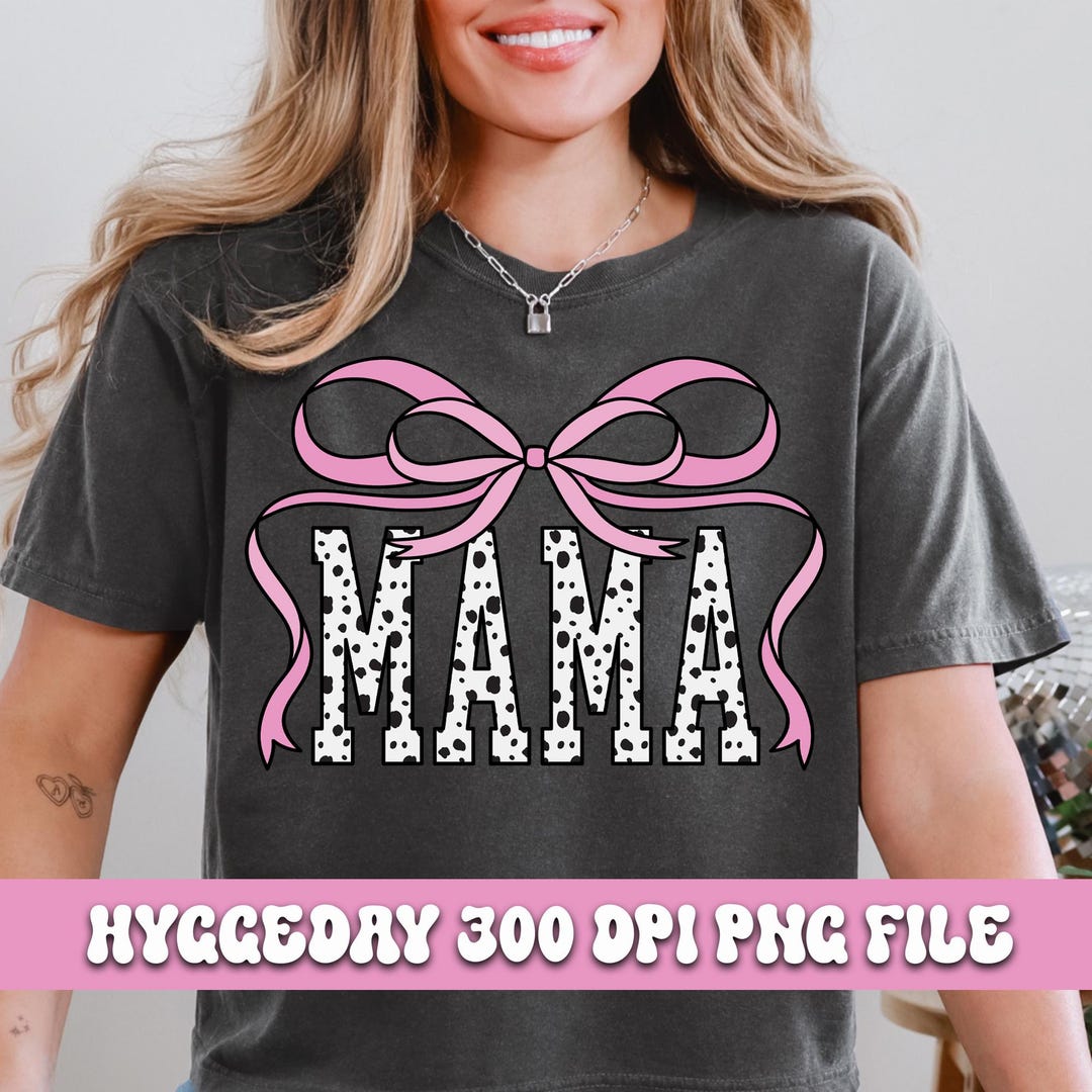 Bow Mama PNG, Digital Download, Dalmatian Dots, Coquette, Bougie ...