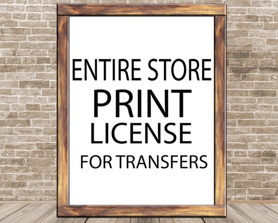 Entire Store Print License for Small Businesses Selling: - Etsy