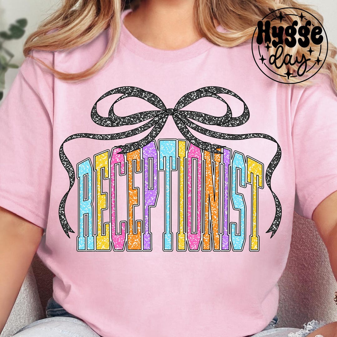 Receptionist PNG: Coquette Bow Shirt Design (digital Download - Etsy