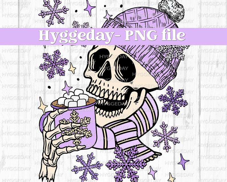 Winter Skellie With Cocoa PNG Digital Download Sublimation - Etsy