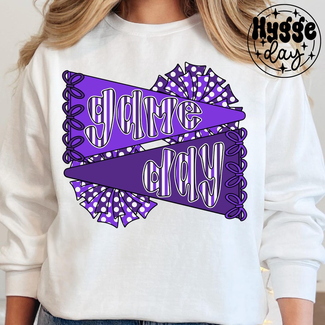 Game Day PNG Digital Download Sublimation Sublimate Purple School ...