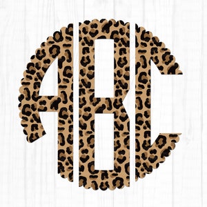 Leopard Monogram Letters Png Leopard Letters Cheetah | Etsy