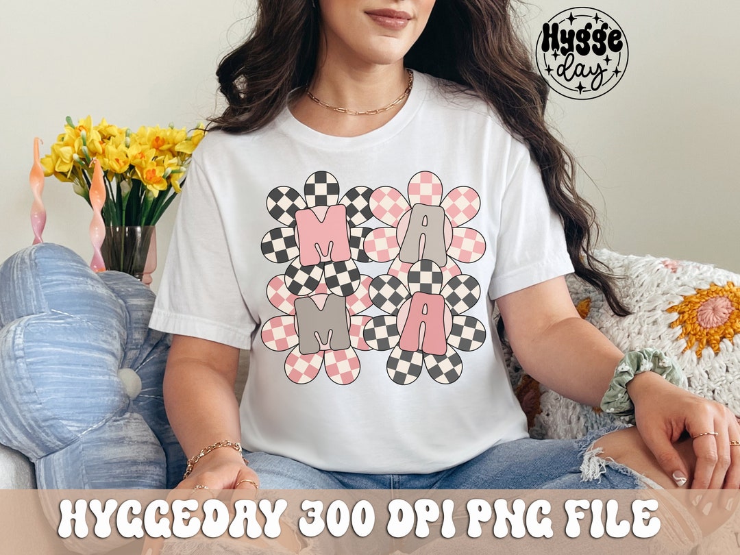 Checker Mama PNG, Digital Download, Softball, Flowers, Floral, Mother's ...