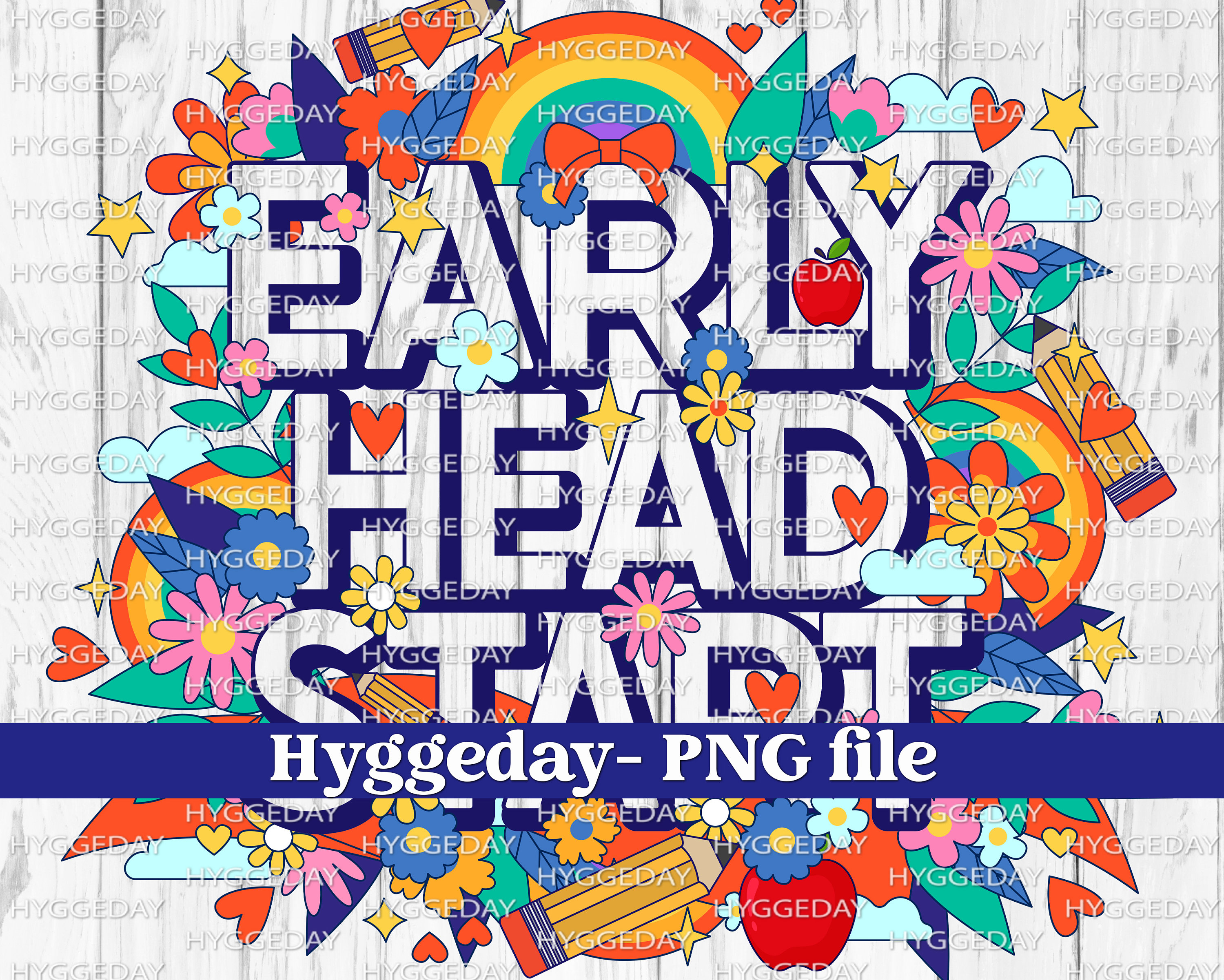 Art & Collectibles Digital Early headstart rainbow PNG digital download ...
