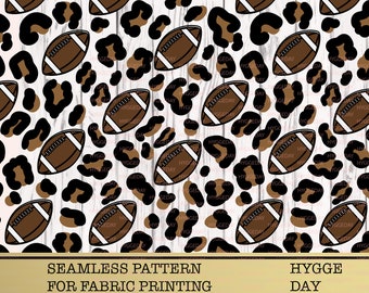 Seamless Football Leopard Png Sublimate Download Digital | Etsy
