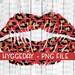 Red Leopard Lips PNG Sublimate Download Digital Cheetah - Etsy