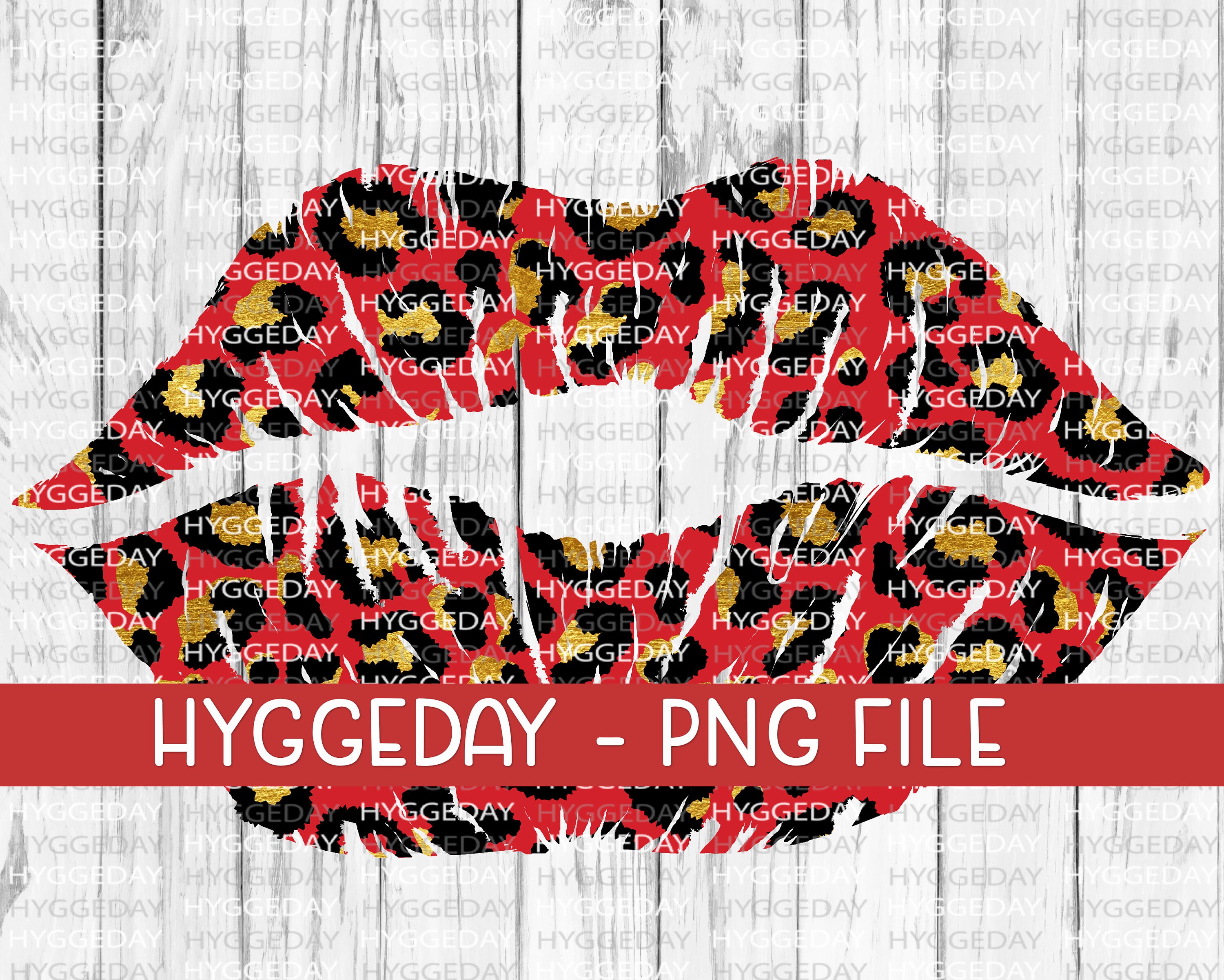 Red Leopard Lips PNG Sublimate Download Digital Cheetah | Etsy
