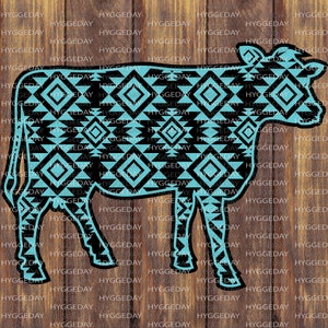 Aztec Cow Svg Dxf PNG, Country, Show Time, Stock Show, Western, Farm ...